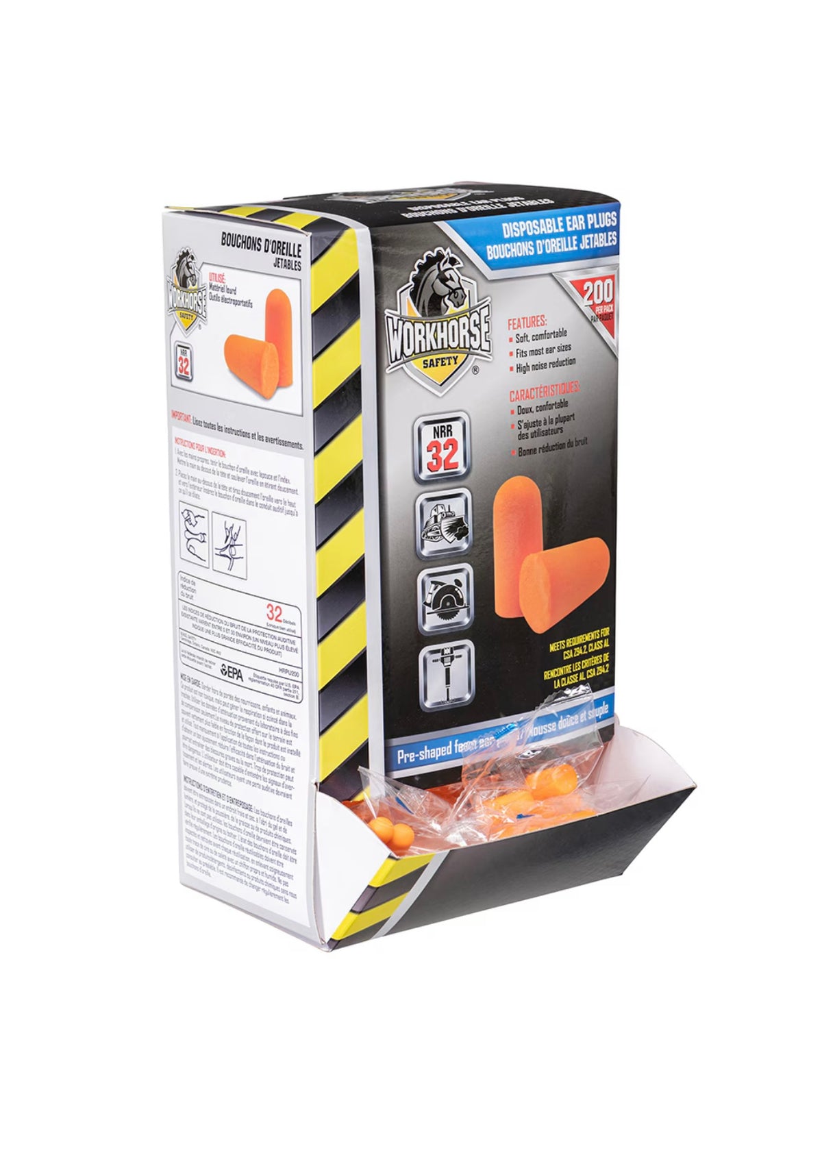 Pre-Shaped Foam Ear Plugs For Workhorse NRR 32 Orange — Habitat for ...