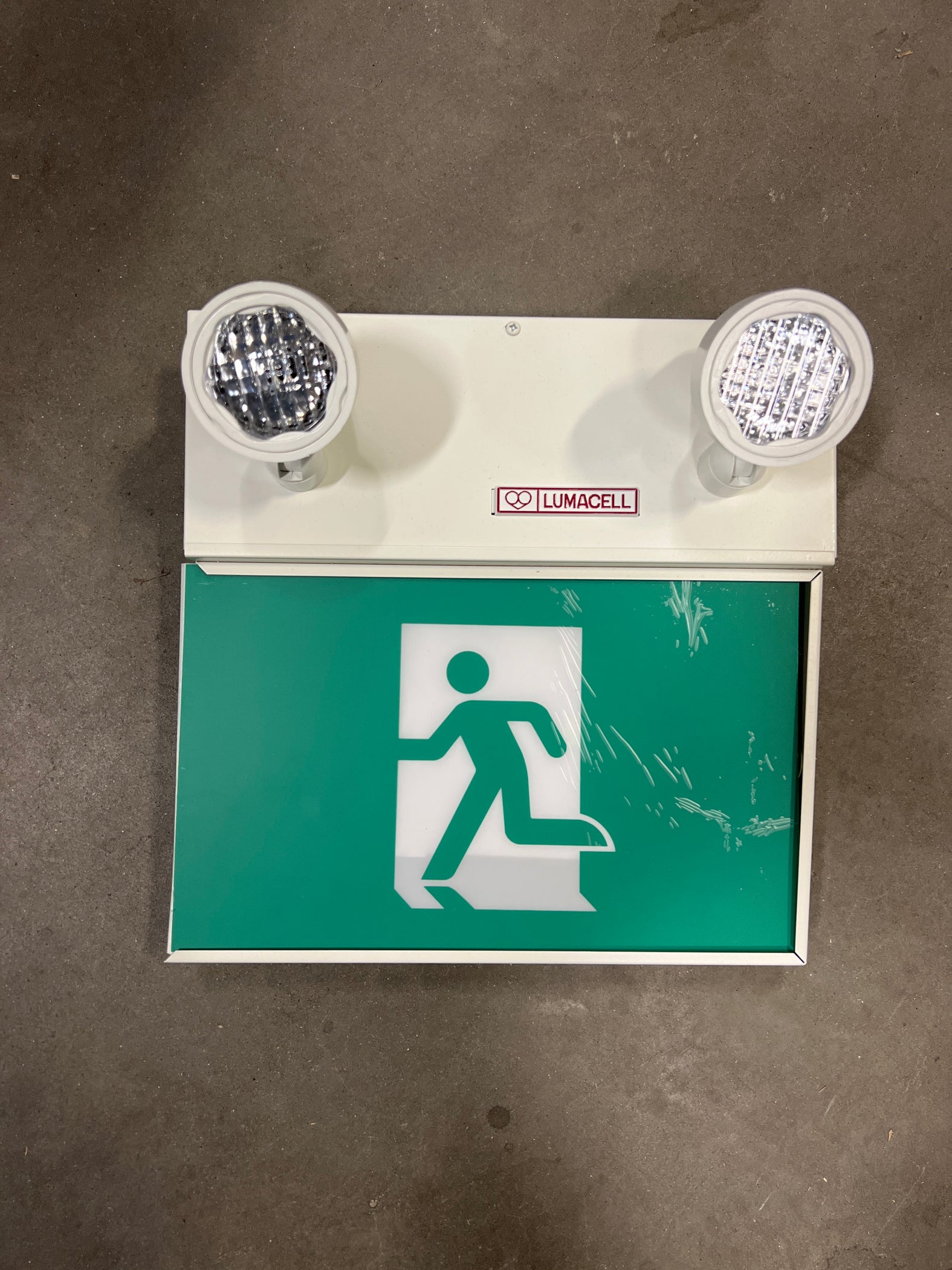 Exit Sign Lumacell Running Man With Emergency Lights — Habitat for ...