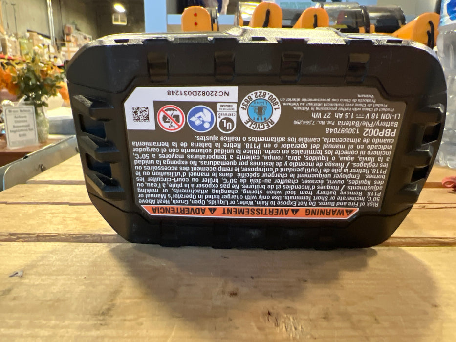 Ryobi 18V One Plus Lithium Ion 1.5Ah Battery Pack Pro — Habitat for ...