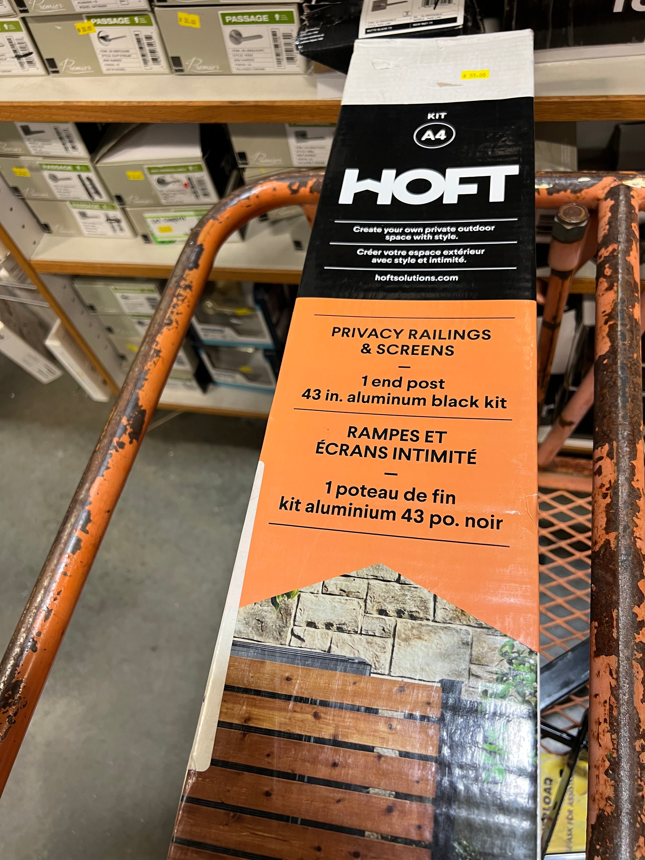 Aluminum Fence End Post Kit HOFT 44in Black Kit A4 — Habitat for ...