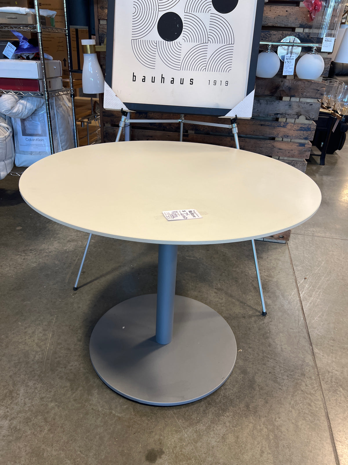 Bistro Table with Metal Base - White Modern Design — Habitat for ...