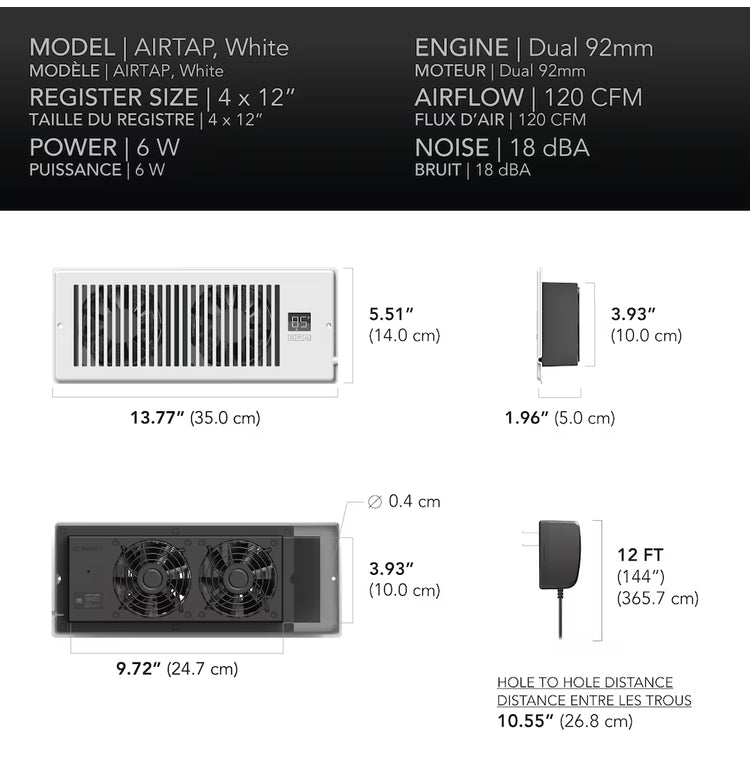 AC Infinity Airtap AC RBF42 W 120 CFM 4x12 Booster Fan — Habitat for ...