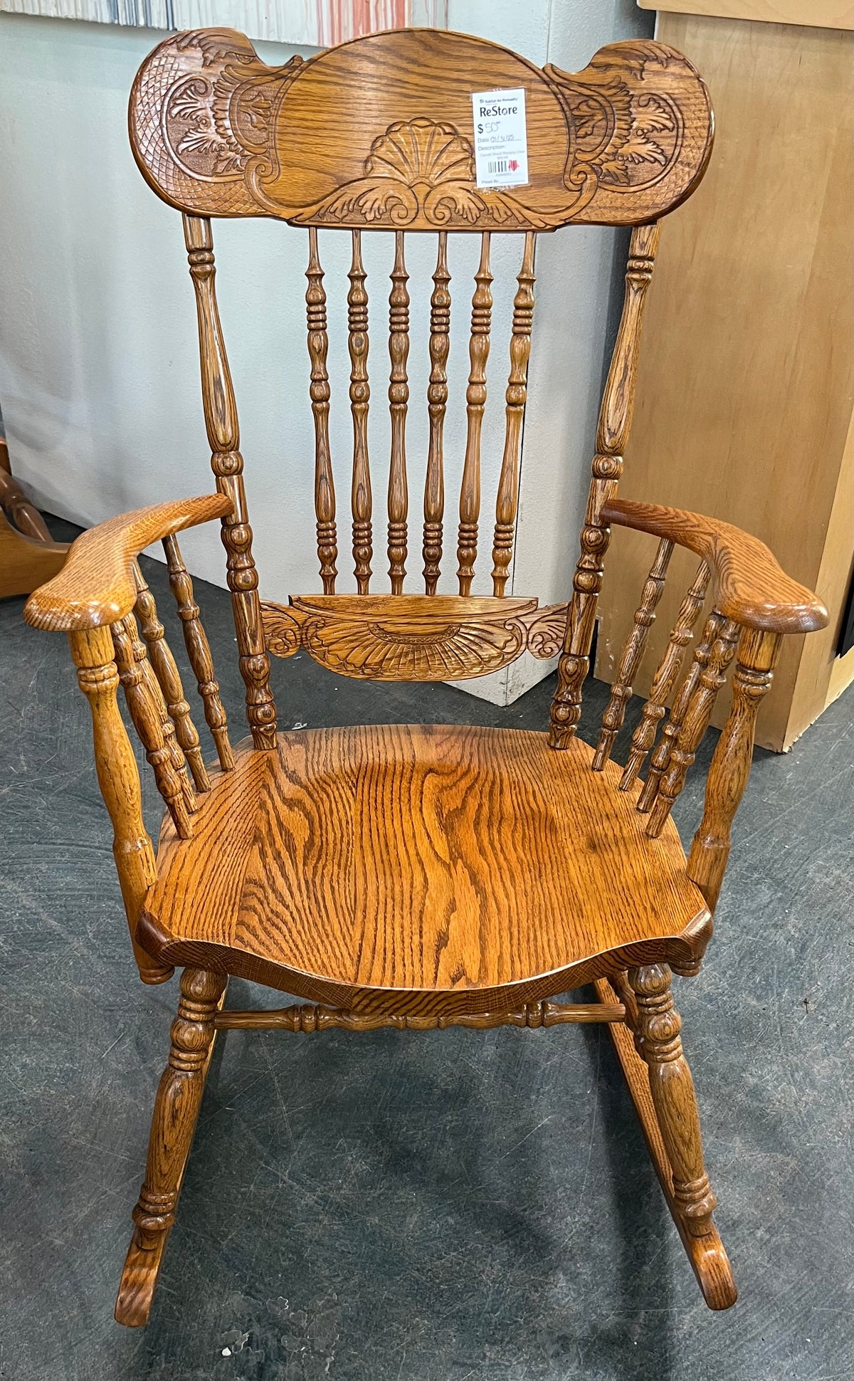 Carved Wood Rocking Chair — Habitat for Humanity Greater Vancouver