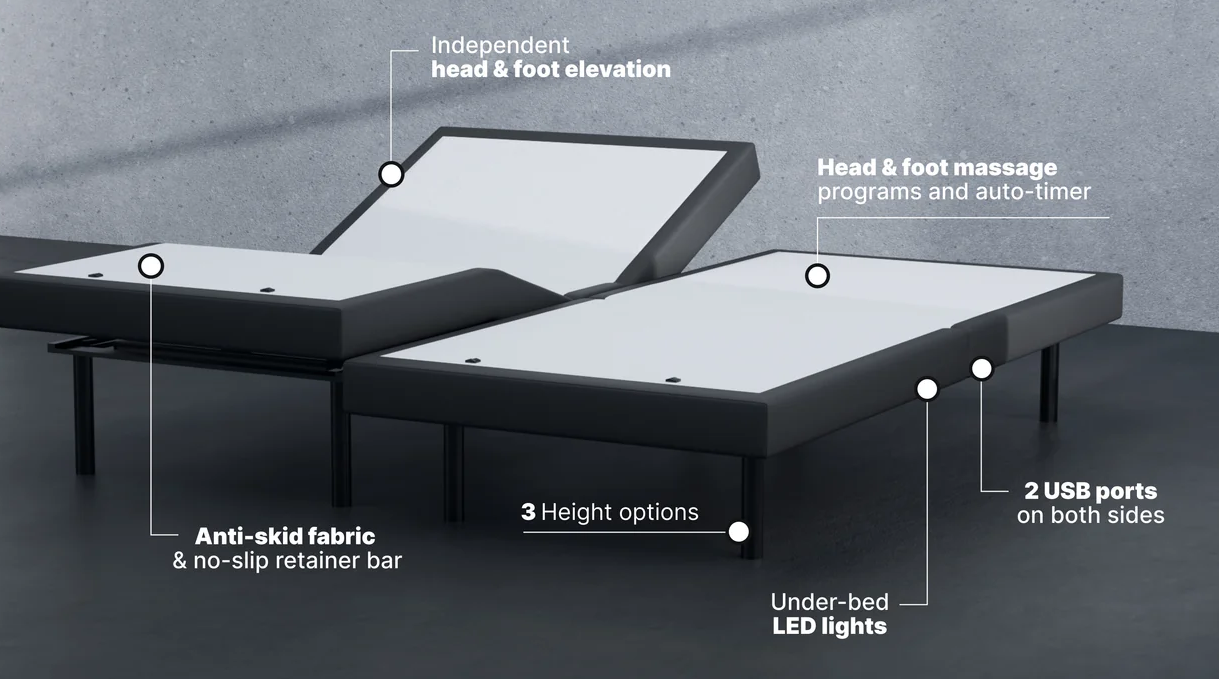 Split King Adjustable Set Bed Base for Custom Comfort — Habitat for ...