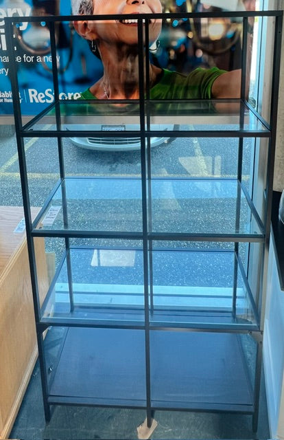Glass Storage Shelf Black Glass Storage Shelf Unit — Habitat for ...