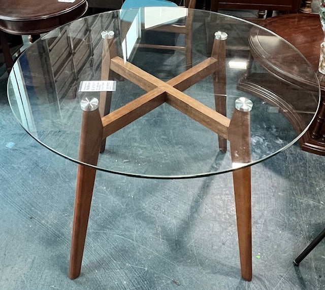 Round Glass Table Glass Table With Clear Glass Top — Habitat for ...