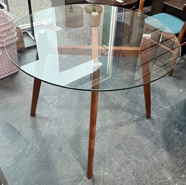 Round Glass Table Glass Table With Clear Glass Top — Habitat for ...