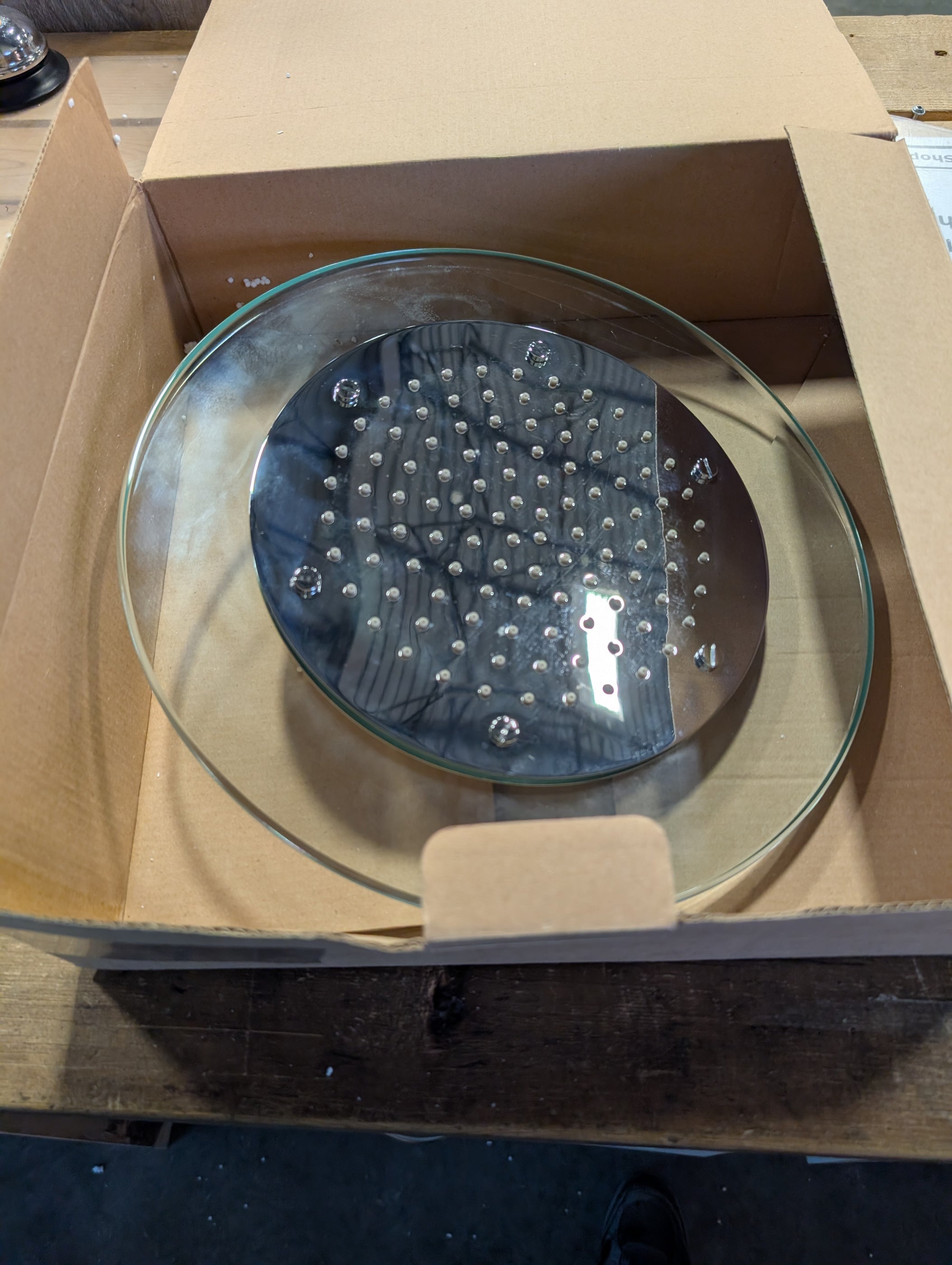 Shower Head Round Chrome Glass 12.5in Diameter Premium — Habitat for ...